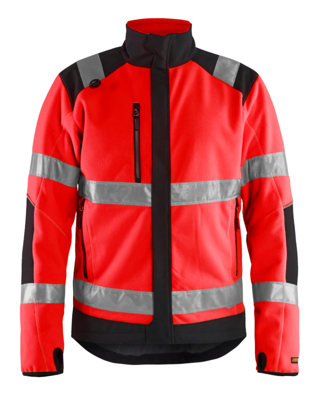 Blåkläder Fleecejakke 4888 Hi-vis Rød/Sort, str. XS | Carl Ras