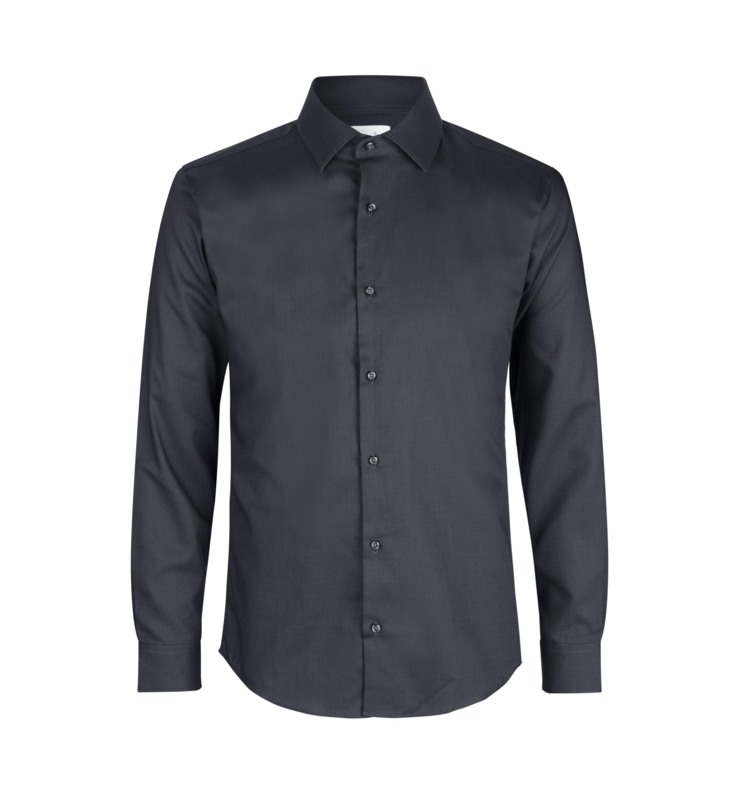 Seven Seas Skjorte L/S SS311 Slim Fit Koks Grå, Str. S | Carl Ras